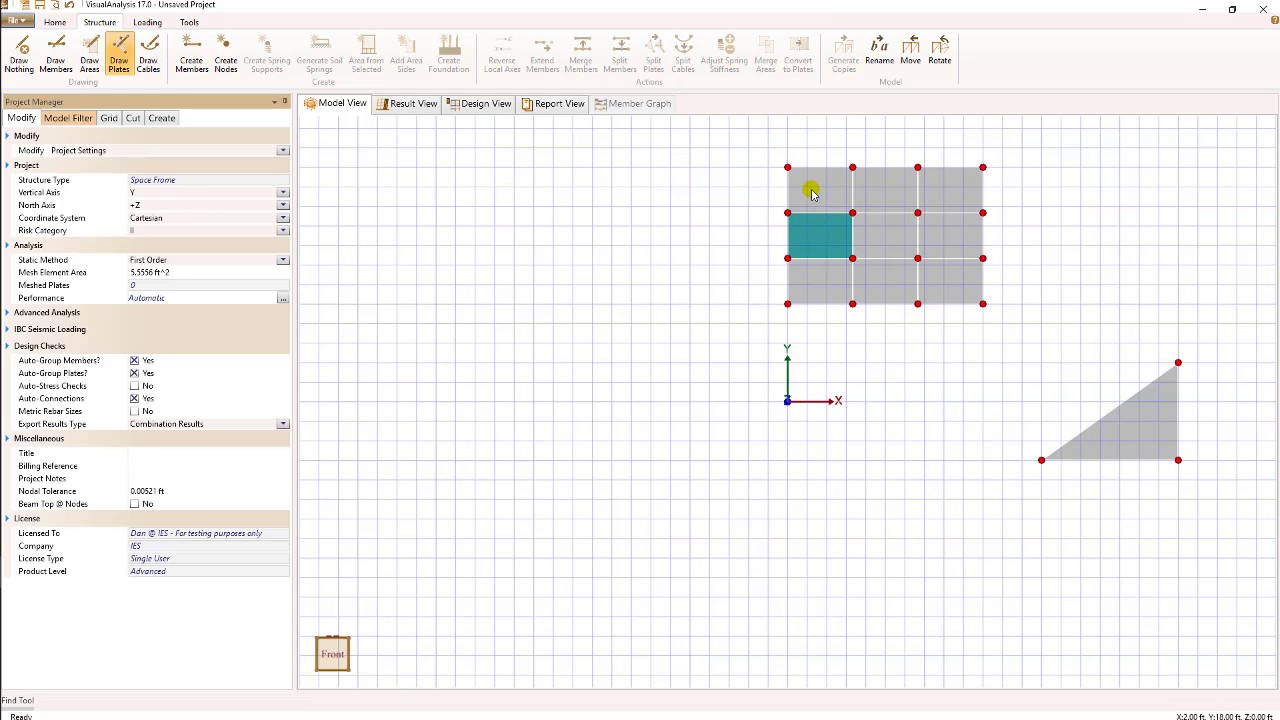 VisualAnalysis: Manual Plate Elements