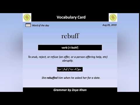 How to Pronounce Rebuff | Daily Vocabulary Cards