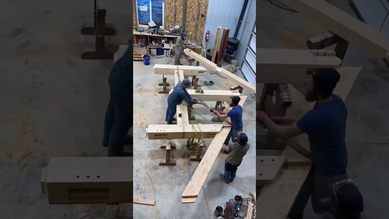 A Timber Frame Truss Assembly #bctimbers #timberframe