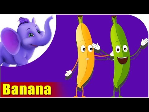 Banana Fruit Rhyme for Children, Banana Cartoon Fruits Song for Kids