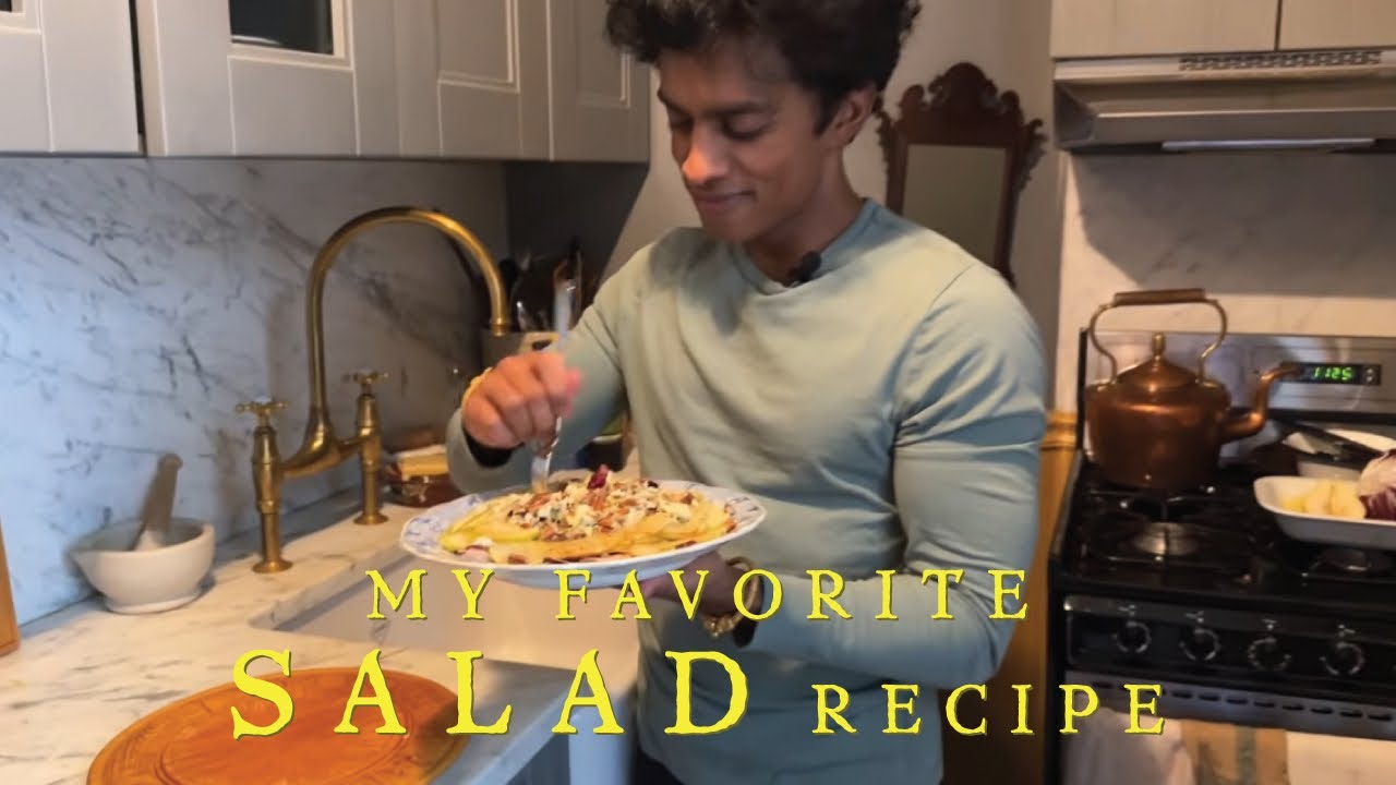 HOW TO MAKE MY FAVORITE WINTER SALAD of frisée, pears and blue cheese with Rajiv Surendra