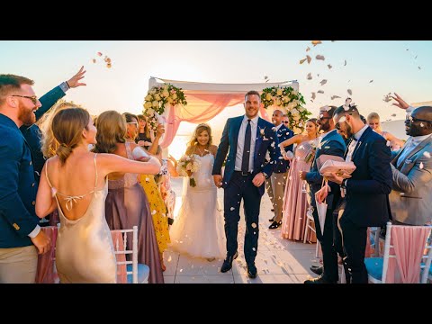 Wedding in LeCiel venue, Santorini, Greece, Elena and Adam