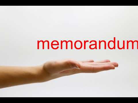 How to Pronounce memorandum - American English