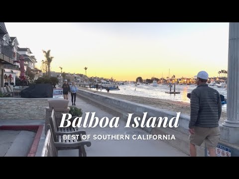 [4K] Balboa Island Walk - Newport Beach, CA - Orange County