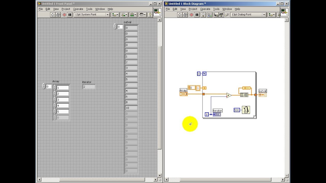 LabVIEW essential programming structures: For-loop with arrays