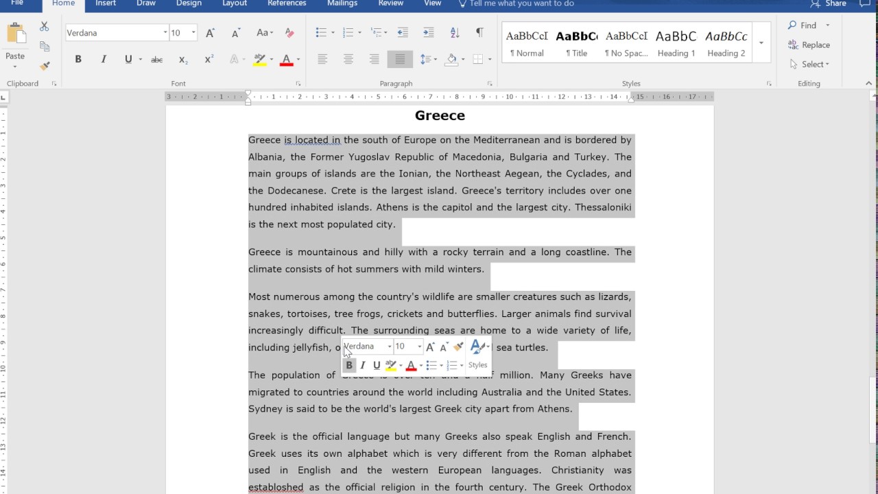 Module 2 - Word Processing Countries 2