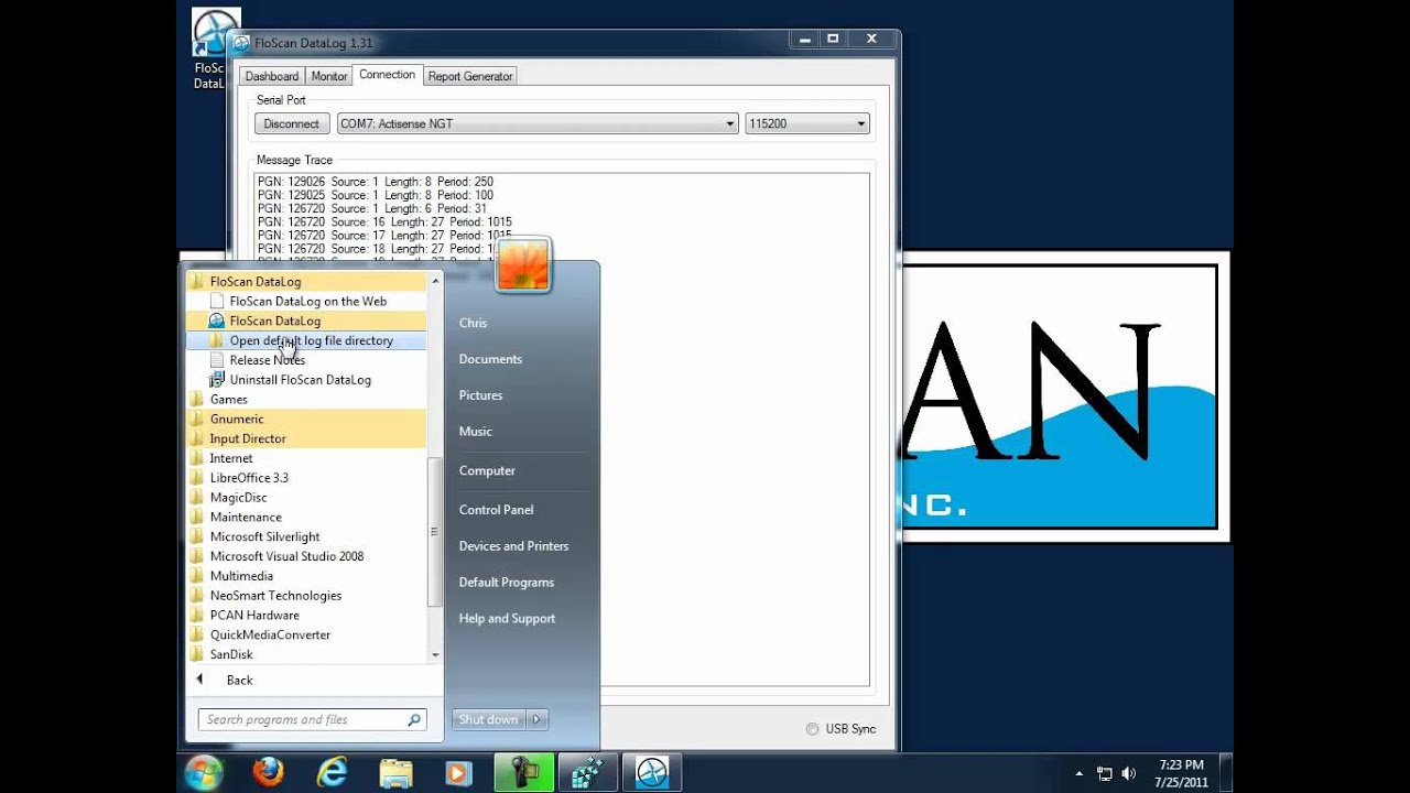 FloScan DataLog Tutorial