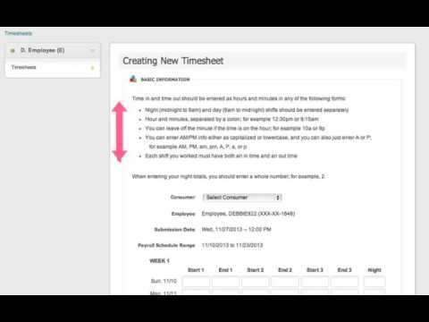Creating a Timesheet PCA