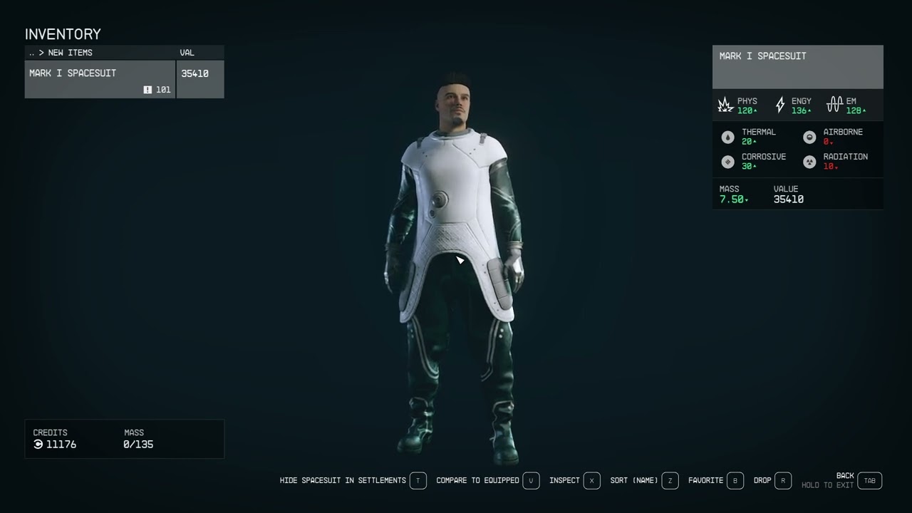 Starfield Mark I Spacesuit Console Command Code