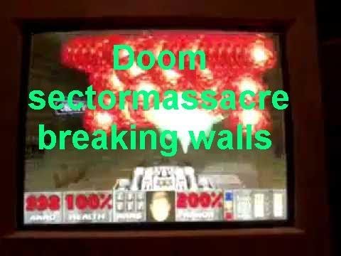 Doom on Windows XP desktop semprom 2800(cdoom -file obtest -warp 1 -deh sup -sectormassacre)
