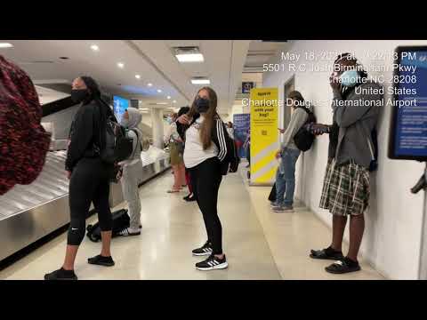 Airplane to Baggage Claim to Car Rental at Charlotte Douglas Int Airport, NC (May 18, 2021)