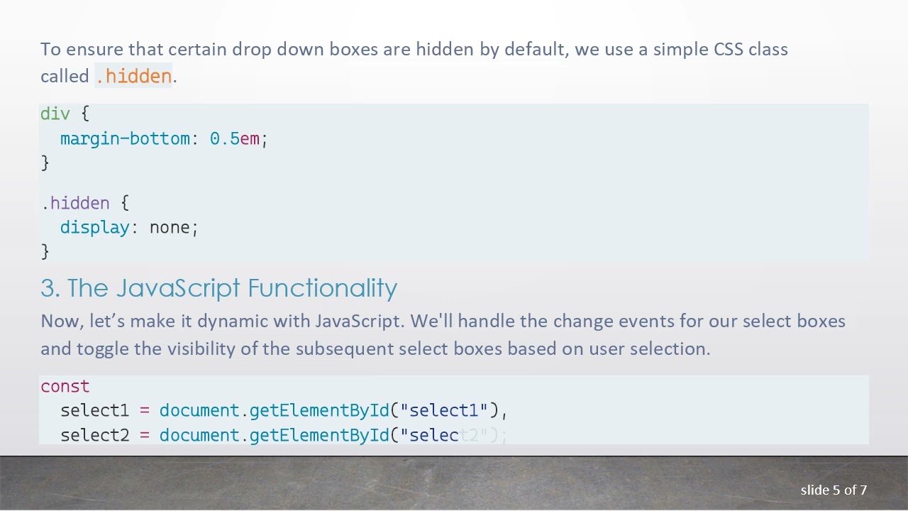 Creating Dynamic Multiple Drop Down Boxes with JavaScript