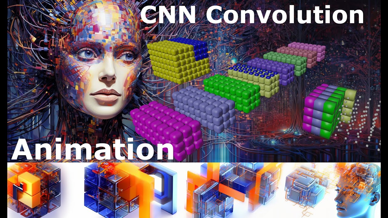 Artificial Intelligence CNN Convolution Animation, AI Neural Networks, Deep Learning Python, L3