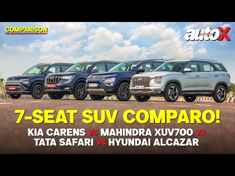 Best 7 seat SUV under Rs 25 lakh! | Carens vs Alcazar vs Safari vs XUV700 | autoX