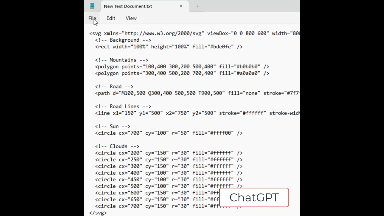 ChatGPT Generate SVG Code