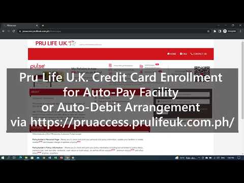 Pru Life U.K. Credit Card Enrollment for Auto Pay Facility or Auto Debit Arrangement Tutorial