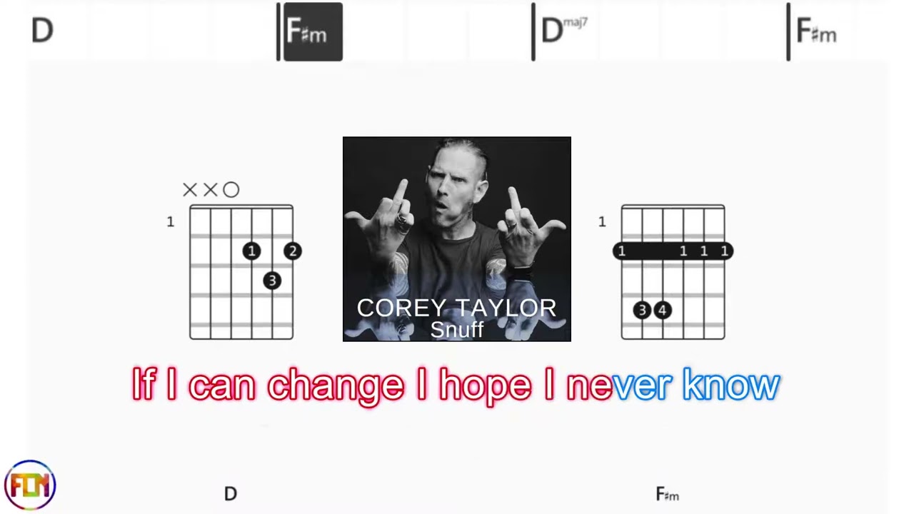 COREY TAYLOR SKIPKNOT - Snuff | Scrolling Guitar Chords & Lyrics