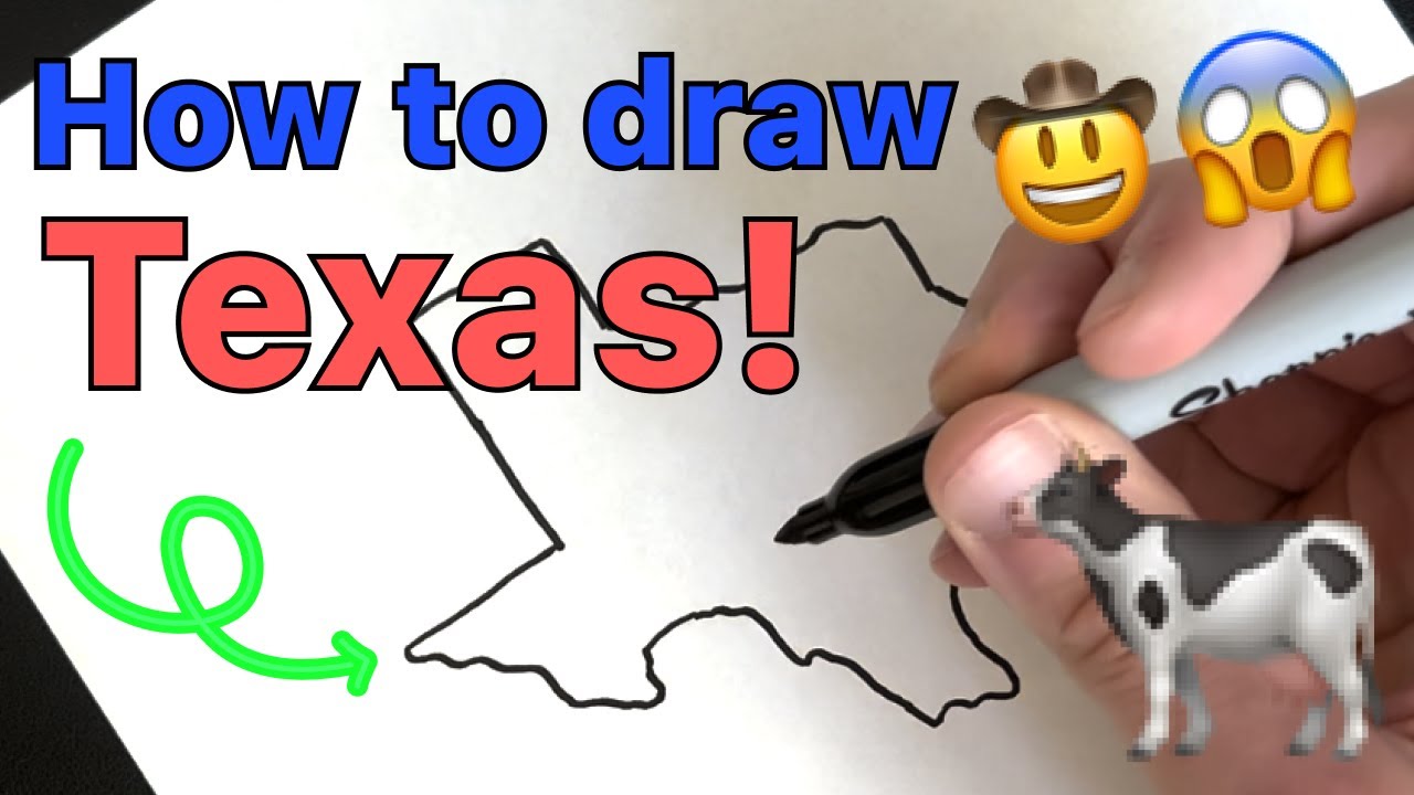 Let's Draw Texas - EASY and SIMPLE Step by Step Tutorial