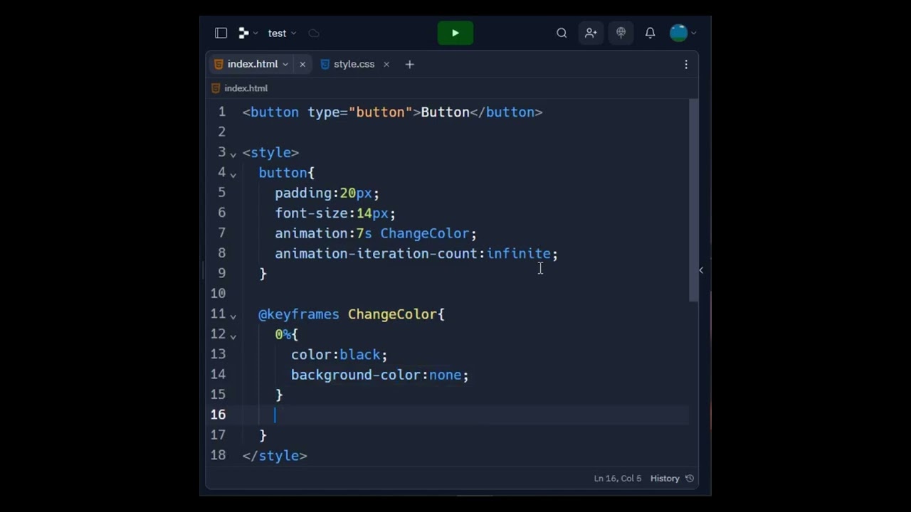How to make a Color-Changing button using css animation #css #tutorial #webdevelopment