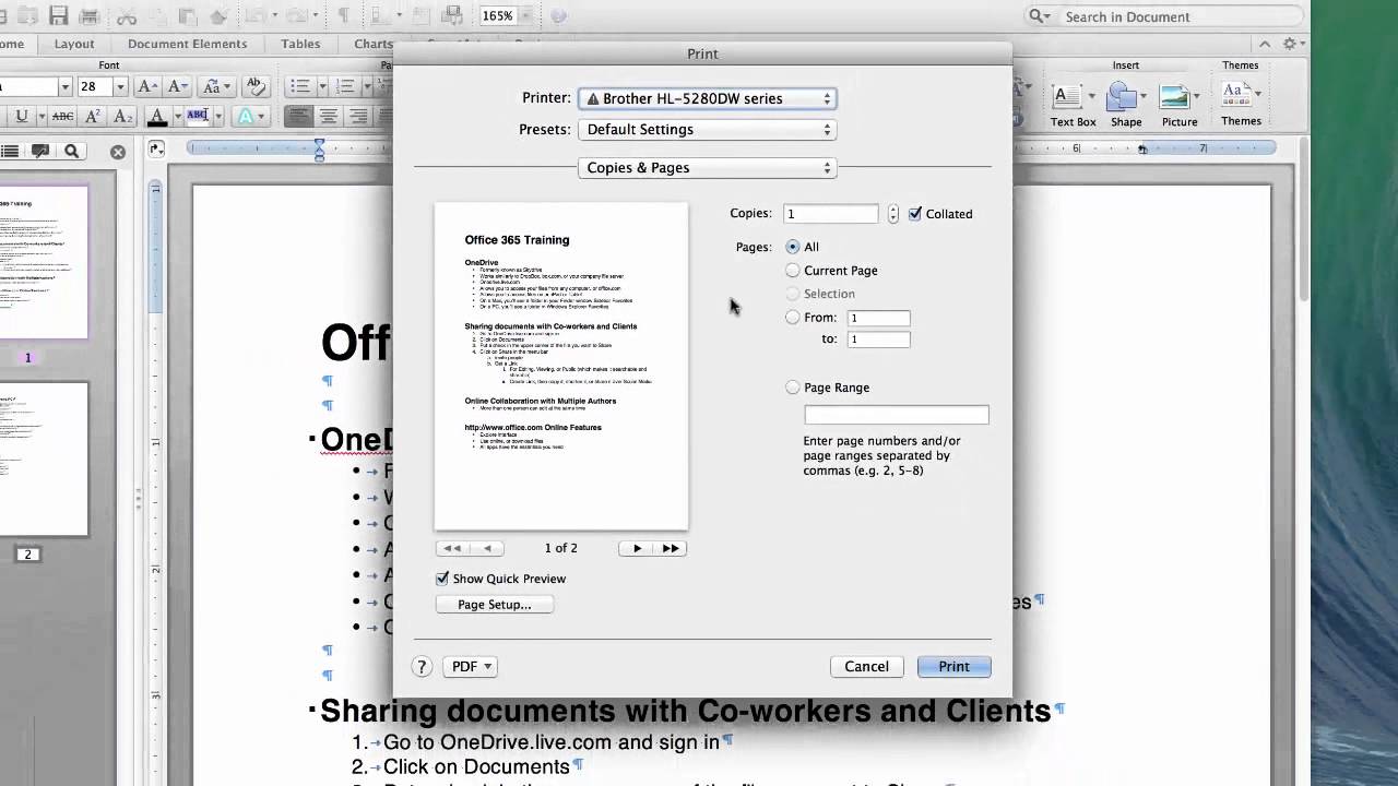 2-Sided Printing in Microsoft Word for Mac