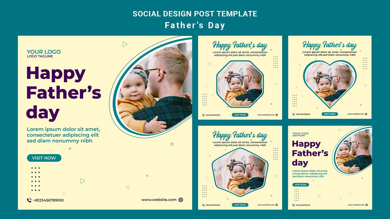 Father's day Social media post Template Design |  Illustrator Tutorial