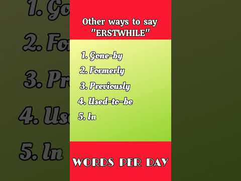 Other ways to express the concept of "ERSTWHILE" #englishlearners #englishlearning #youtubeshorts