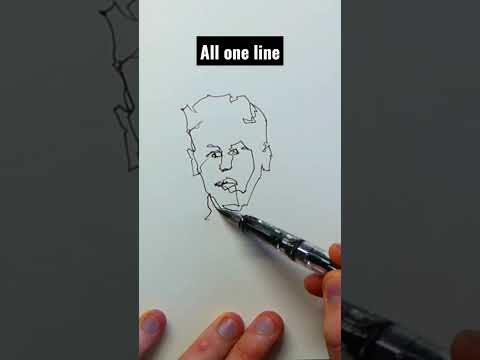 One Line Portrait - Quick Ink and Watercolour Sketching Ideas