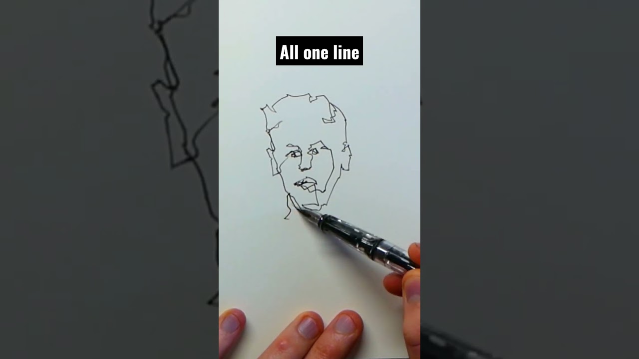 One Line Portrait - Quick Ink and Watercolour Sketching Ideas