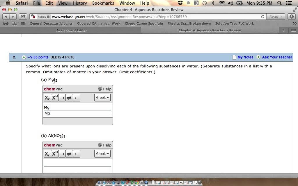 Webassign Video Chapter 4 Assignment