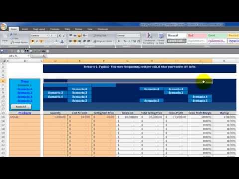 Product Pricing Profit Margin Scenario Calculator