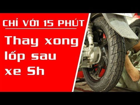 15 phút thay lốp (vỏ) xe sh 150i 125 bánh sau, lốp xe sh dunlop indonesia k330