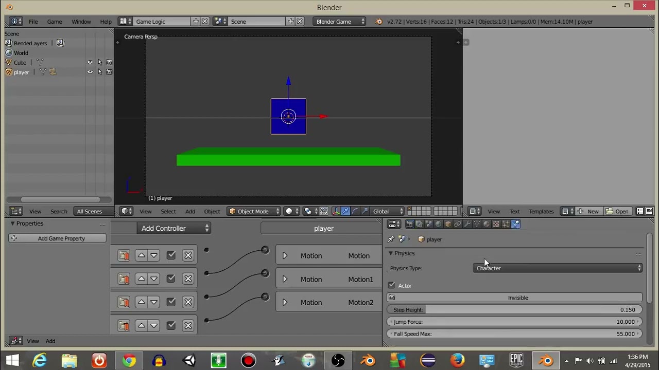 UPBGE - Simple Platform Game Python