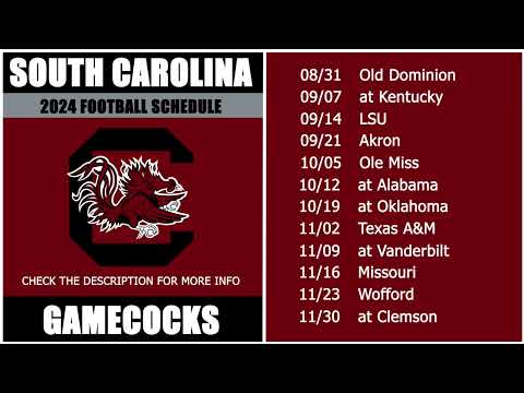 2024 South Carolina Gamecocks Football Schedule
