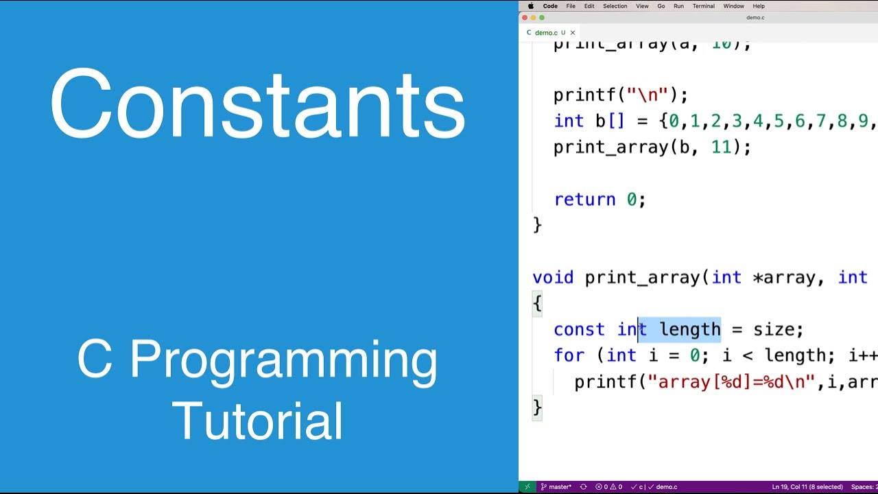 Constants | C Programming Tutorial