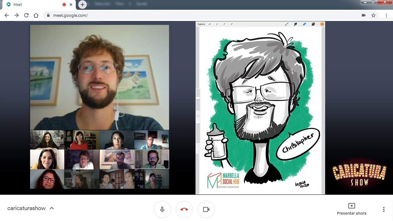 Online caricatures for virtual events - Live show