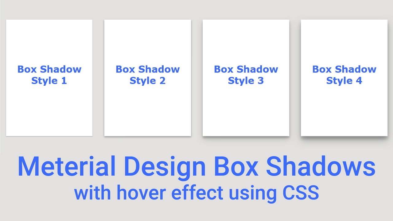 Material Design Box Shadow CSS | Cascading Style