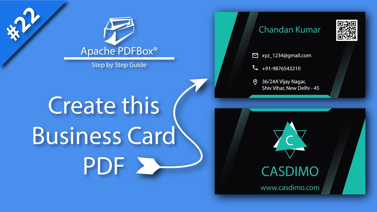 Create Business Card using Apache PDFBox library. Apache PDFBox Tutorial