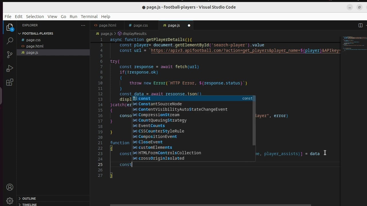 Master API Integration: Fetch Football Player Data with JavaScript & HTML!