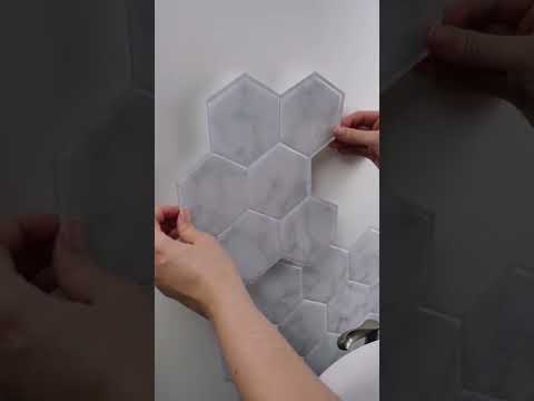 Easy DIY Peel and Stick Backsplash Installation | Hexa Yule Marble | Smart Tiles