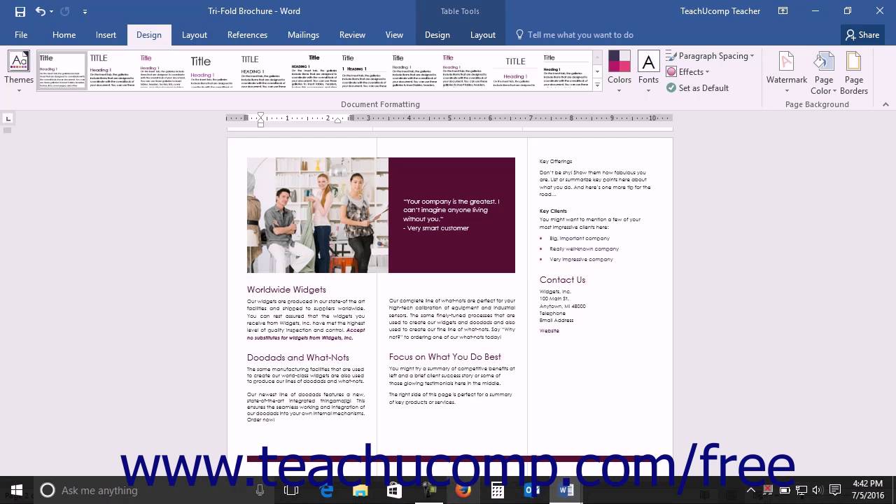 Word 2016 Tutorial Applying a Style Set Microsoft Training