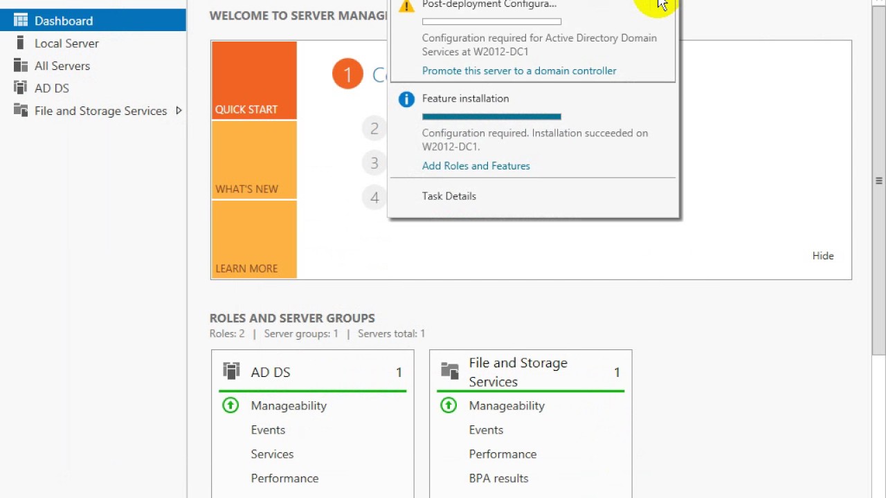 Step by Step guide to setup Active Directory on Windows Server 2012 R2