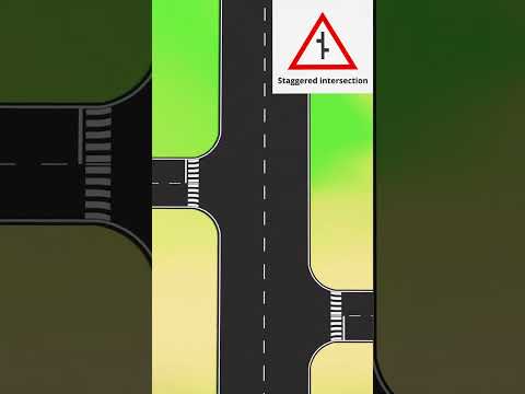 Traffic Signs In India | Staggered Intersection Sign | Type 1 | 3D Animation | Mana 3D | #shorts
