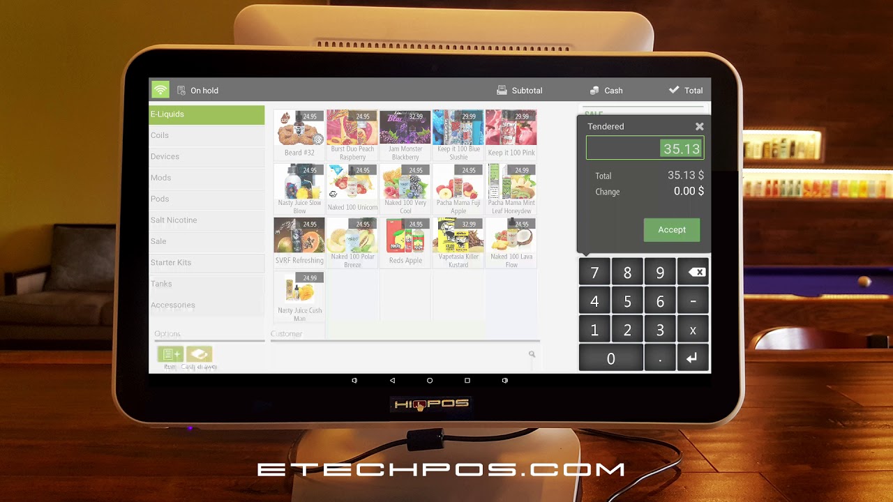 ETECHPOS Cloud Vape Shop Demo