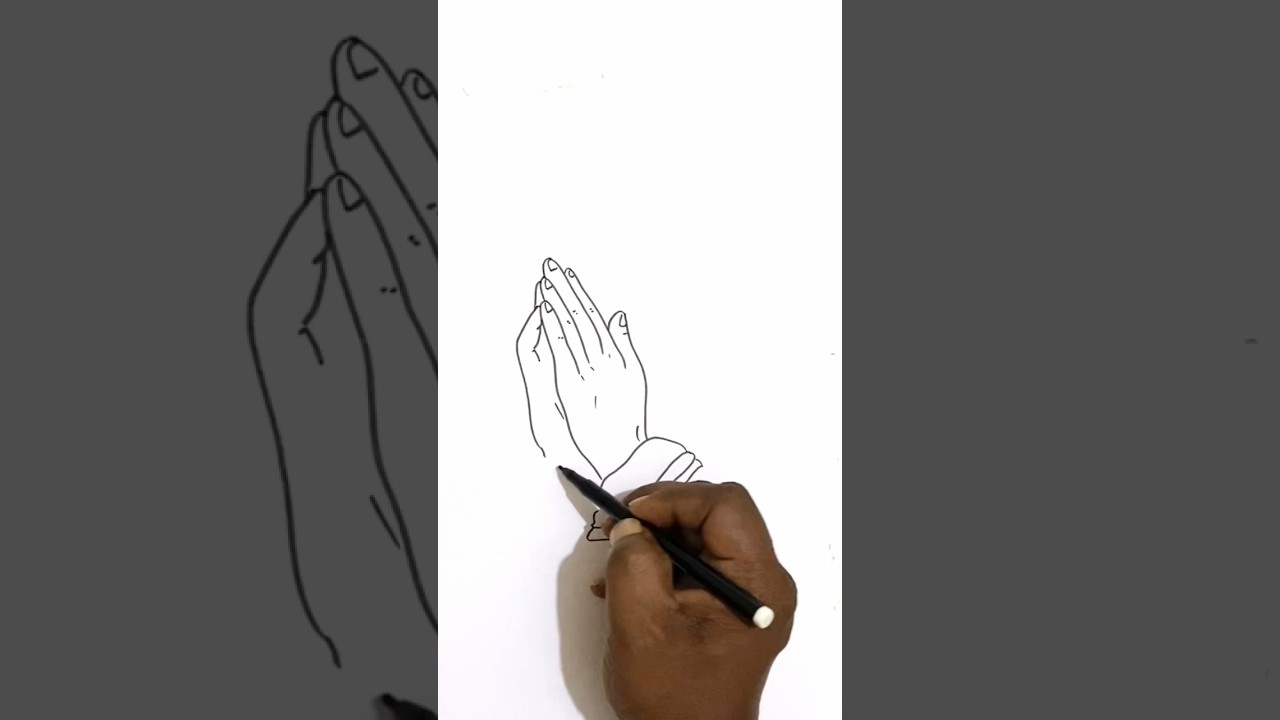 Prayer hands drawing #prayer #hands #drawing #outlinedrawings #art #trendingshorts #reels #easy