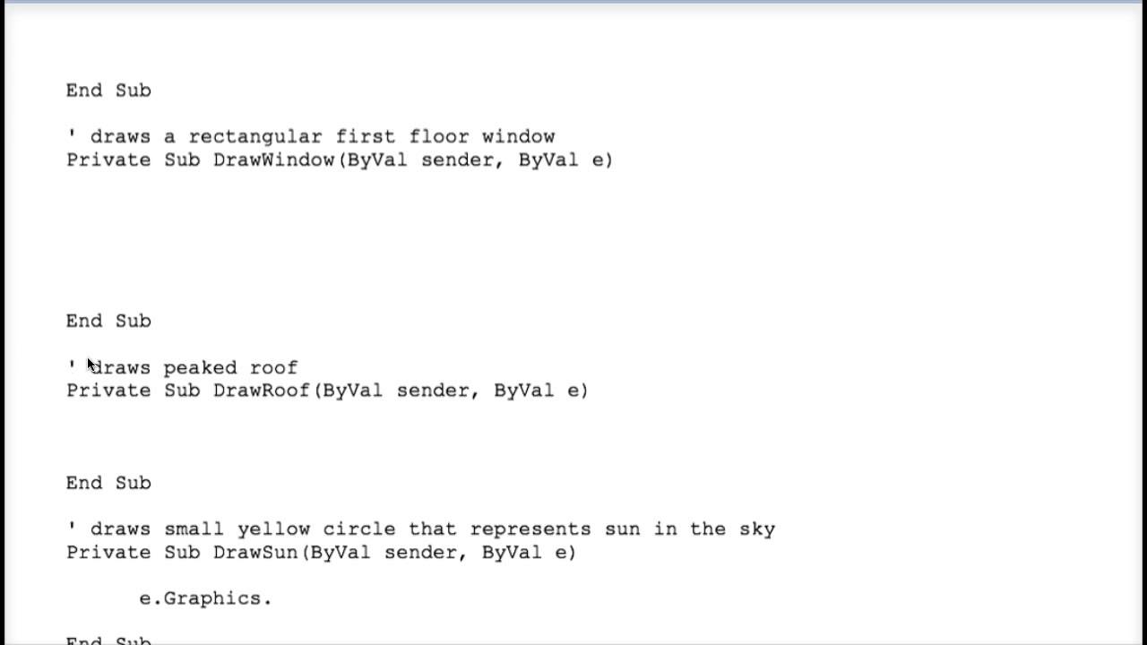 VB Completing Methods Worksheet 1