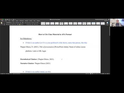 How to Cite Class Material in APA Format