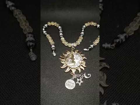 Sun Moon and Stars #Citrine #Hematite necklace!!