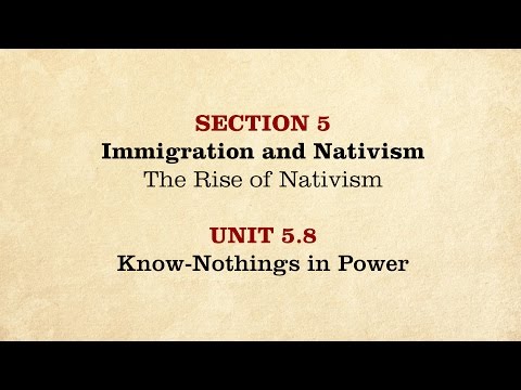 MOOC | Know-Nothings in Power | The Civil War and Reconstruction, 1850-1861 | 1.5.8