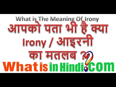 What is the meaning of Irony in Hindi | Irony ka matlab kya hota hai