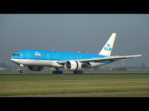 [4K] PH-BQB | KLM Boeing 777-200 Landing Amsterdam Runway 18R | 10 October 2018